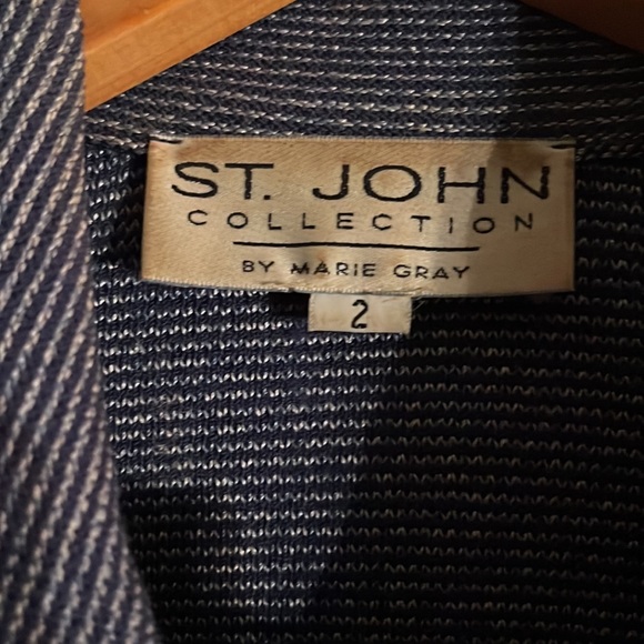 St. John | Jackets & Coats | Vintage St John Business Skirt Blazer Navy ...